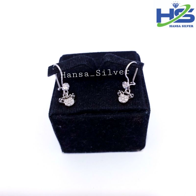 Jual Anting Bayi Anak Perak Asli Silver 925 Lapis Emas Putih Model Desi Mickey Mouse Permata ...