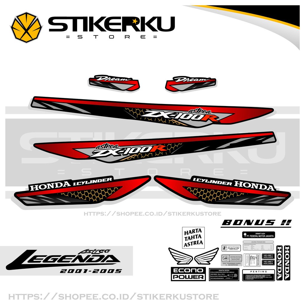 Jual STRIPING STICKER STOCK DECAL STIKER VARIASI HONDA LEGENDA GRAND ...