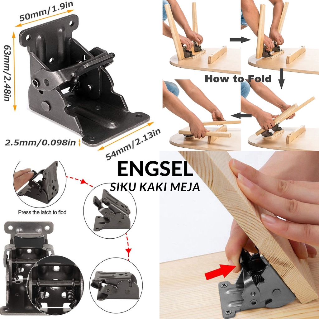 Jual Engsel Meja Lipat Dinding 8',10',12',14',16',18',20' Siku Lipat ...