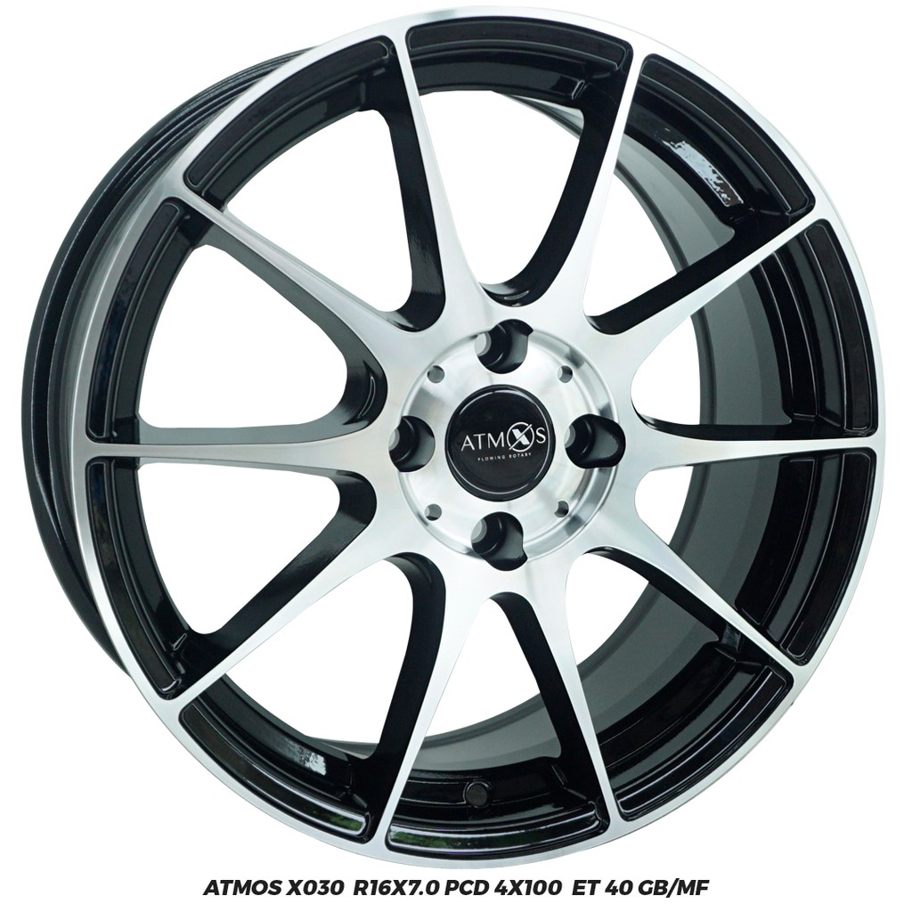 Jual Velg Mobil ATMOS X030 Ring 16x7.0 Pcd ET.40 Gloss Black | Shopee Indonesia