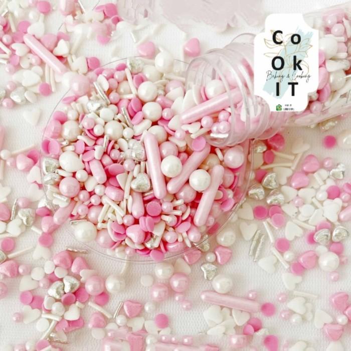 Jual Topping | Taburan Sprinkle Cake Dekorasi Kue Varian Pink Silver ...