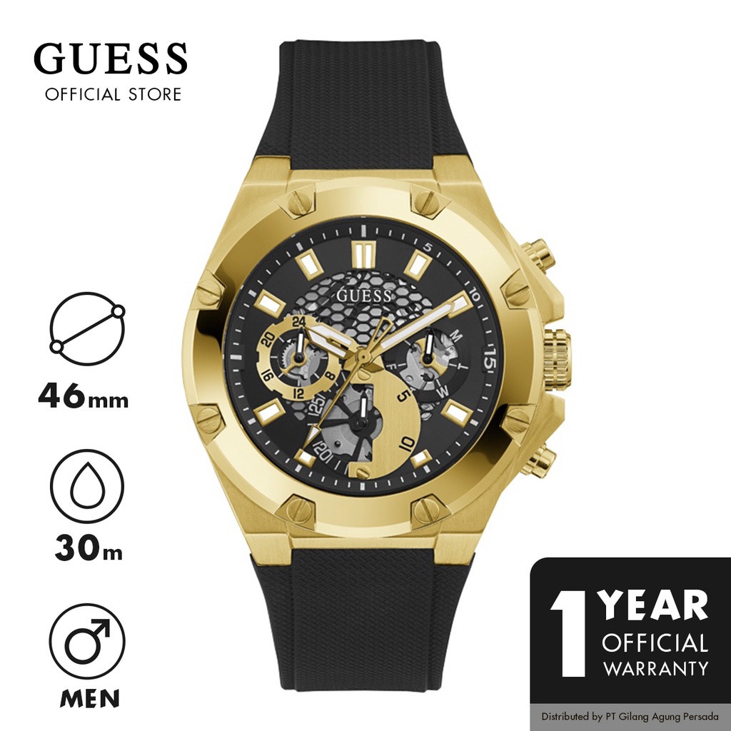Jual Guess Gents Watch Black THIRD GEAR - GW0334G2 | Shopee Indonesia