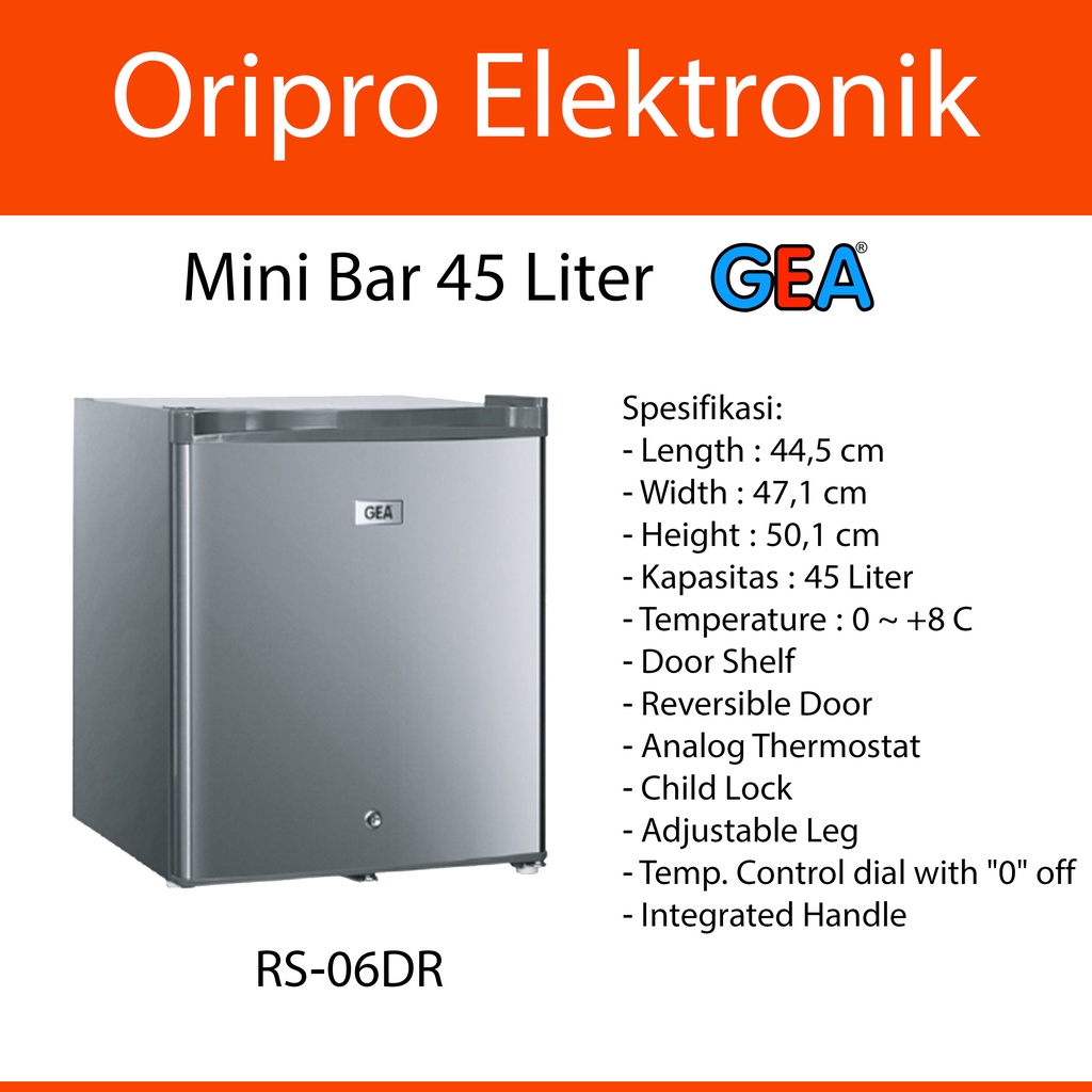 Jual Kulkas Kecil Mini Bar Refrigerator 45 Liter GEA RS-06DR | Shopee Indonesia