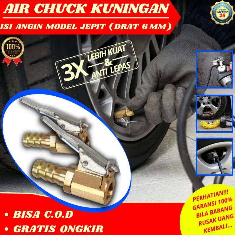 Jual Kepala Isi Angin Ban Nepel Kuningan Asli - Model Jepit Air Chuck ...