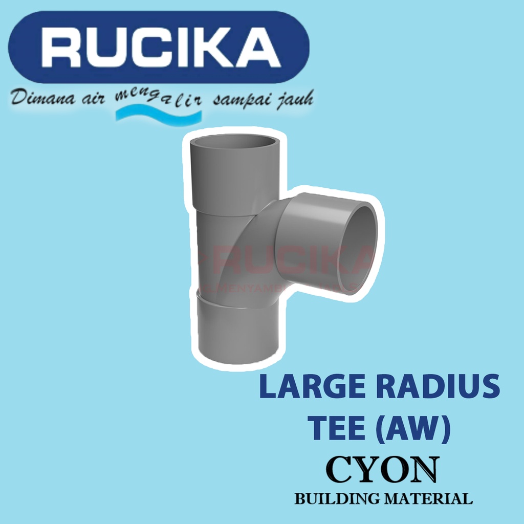 Jual RUCIKA LARGE RADIUS TEE AW 4" x 2 1/2" TEE Y 90 TY LT | Shopee Indonesia