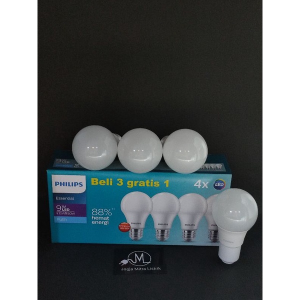 Jual PHILIPS LED PAKET ESSENTIAL 5 / 7 / 9 WATT PUTIH - DUS BIRU ...