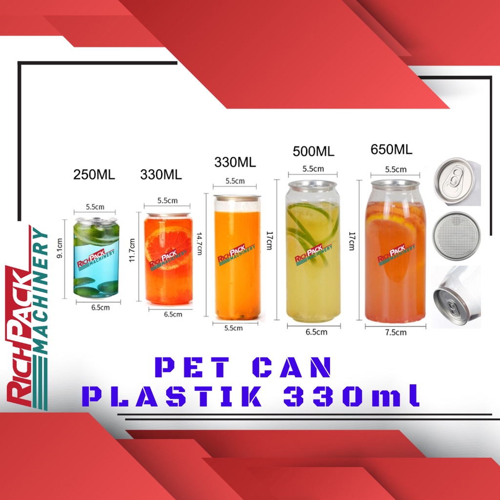 Jual Botol Pet Can Kaleng Plastik Transaparan 330ml | Shopee Indonesia