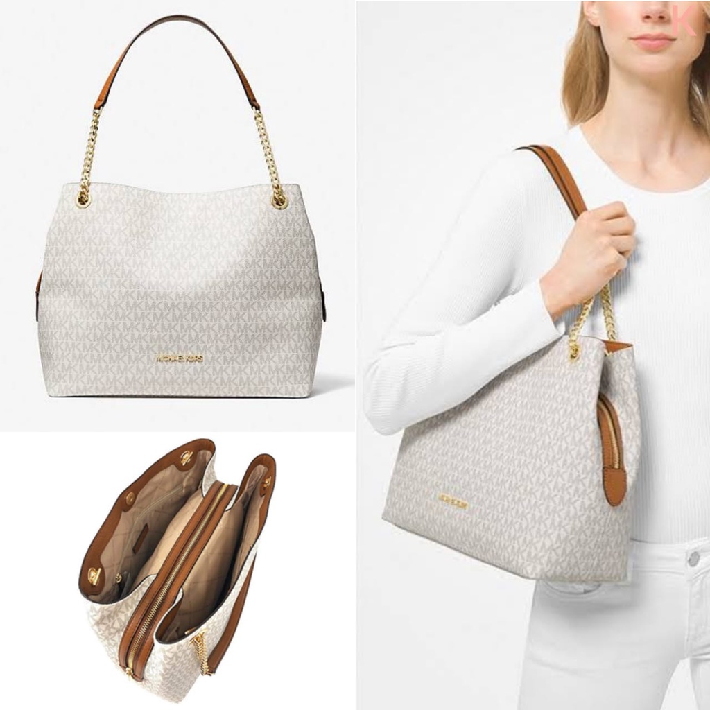 Jual Tas MK Original - Michael Kors Jet Set Large Logo Chain Tote Bag ...