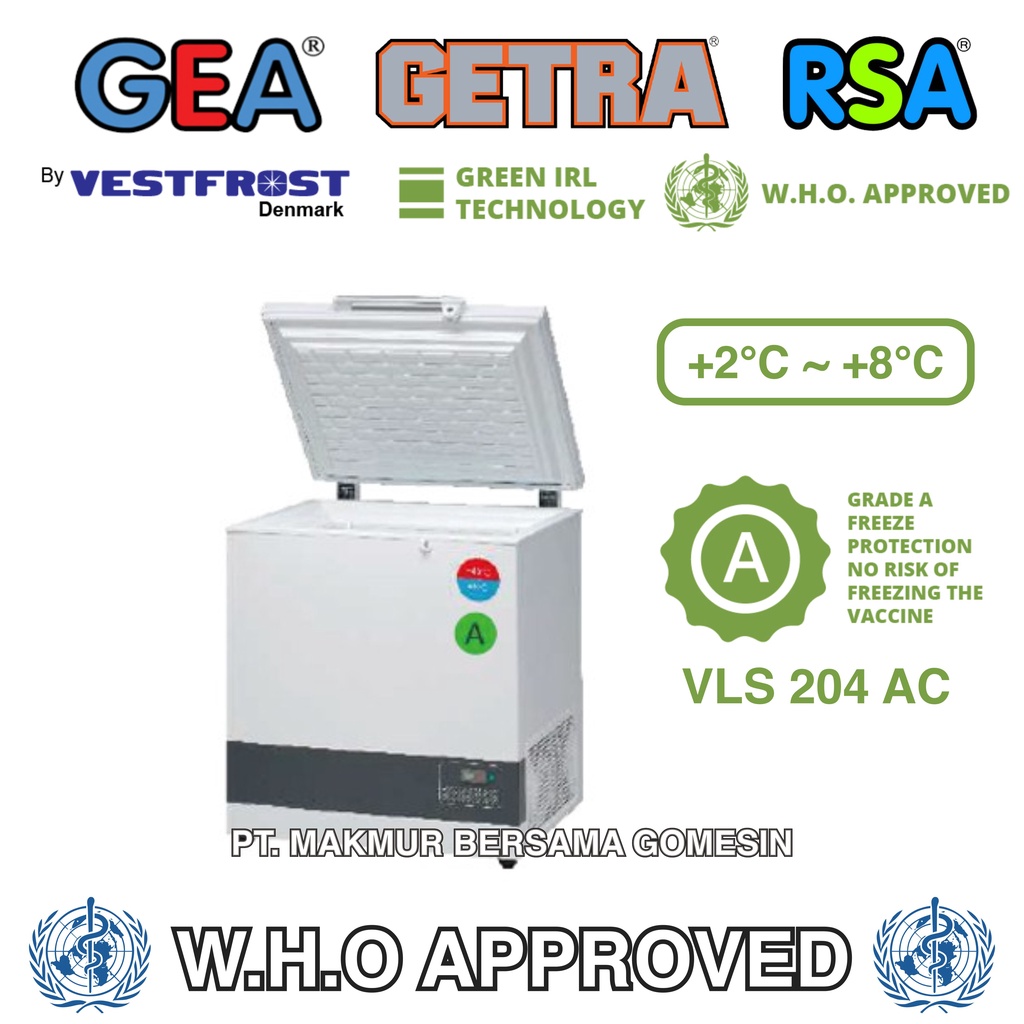 Jual GEA VLS-204A-AC KULKAS PENYIMPANAN MEDICAL / ICELINED REFRIGERATOR ...