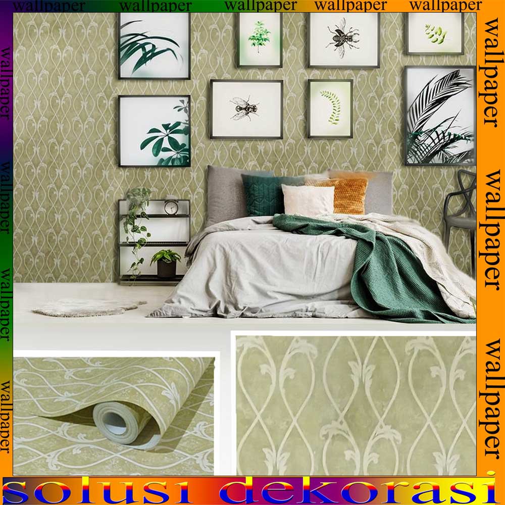 Jual Motif Ulir Tralis Cream Elegan / Wallpaper Stiker Dinding 10 Meter ...