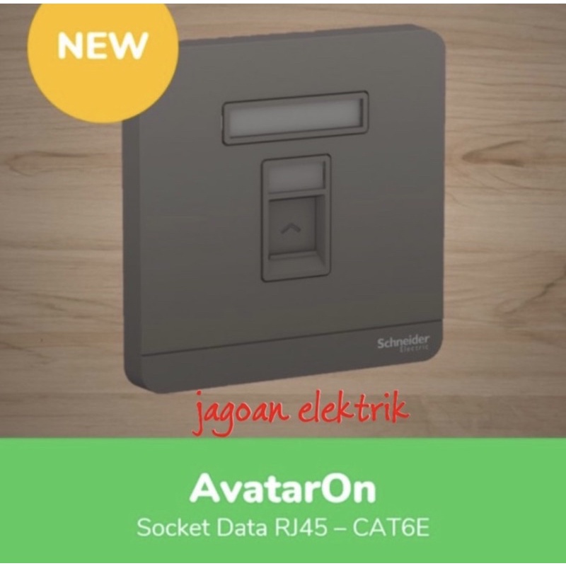 Jual Data Socket RJ45 Cat6 Avatar On Dark Grey Schneider E8331RJS6_DG ...
