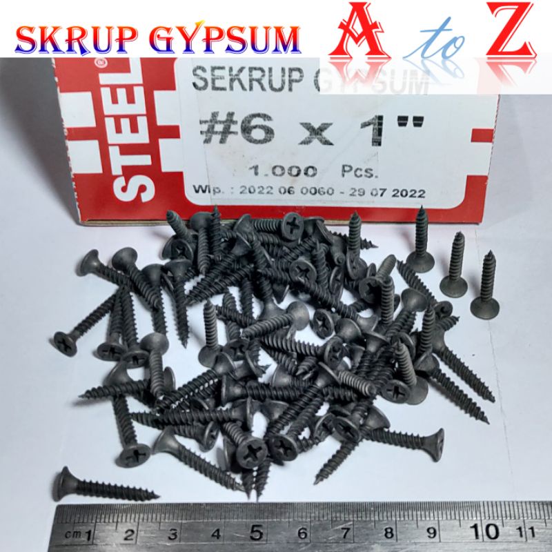 Jual Sekrup gypsum 6 x 1 in/skrup gipsum 6 x 1"/baut gypsum 6 x 1 inch | Shopee Indonesia