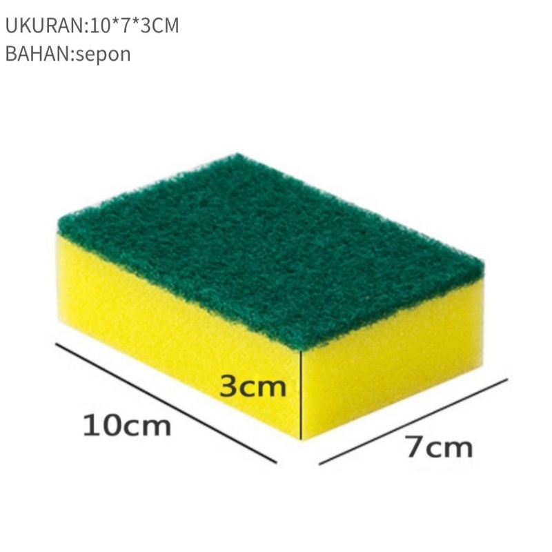 Jual Spon Busa Cuci Piring Tebal/Busa Cuci Piring Hijau Kuning Tebal ...