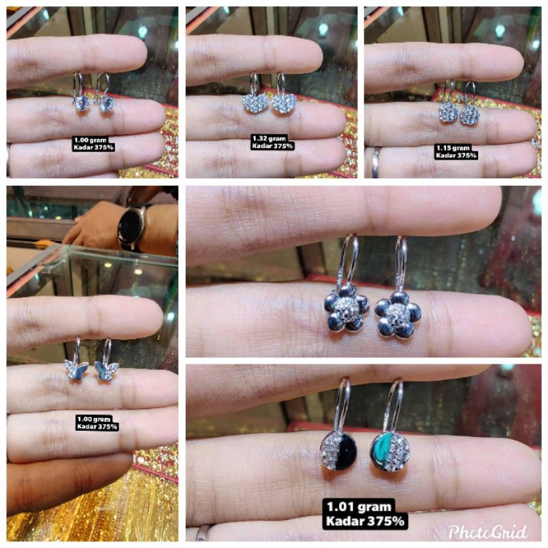 Jual Anting emas putih kadar 375% | Shopee Indonesia