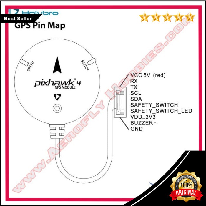 Jual Ori Holybro Pixhawk 4 GPS Module Original Asli Sperpart drone ...