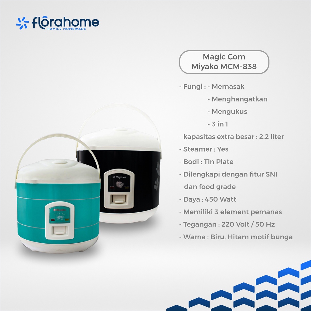 Jual Rice Coocker Anti Lengket Serba Guna Magic Com Miyako MCM-838 ...