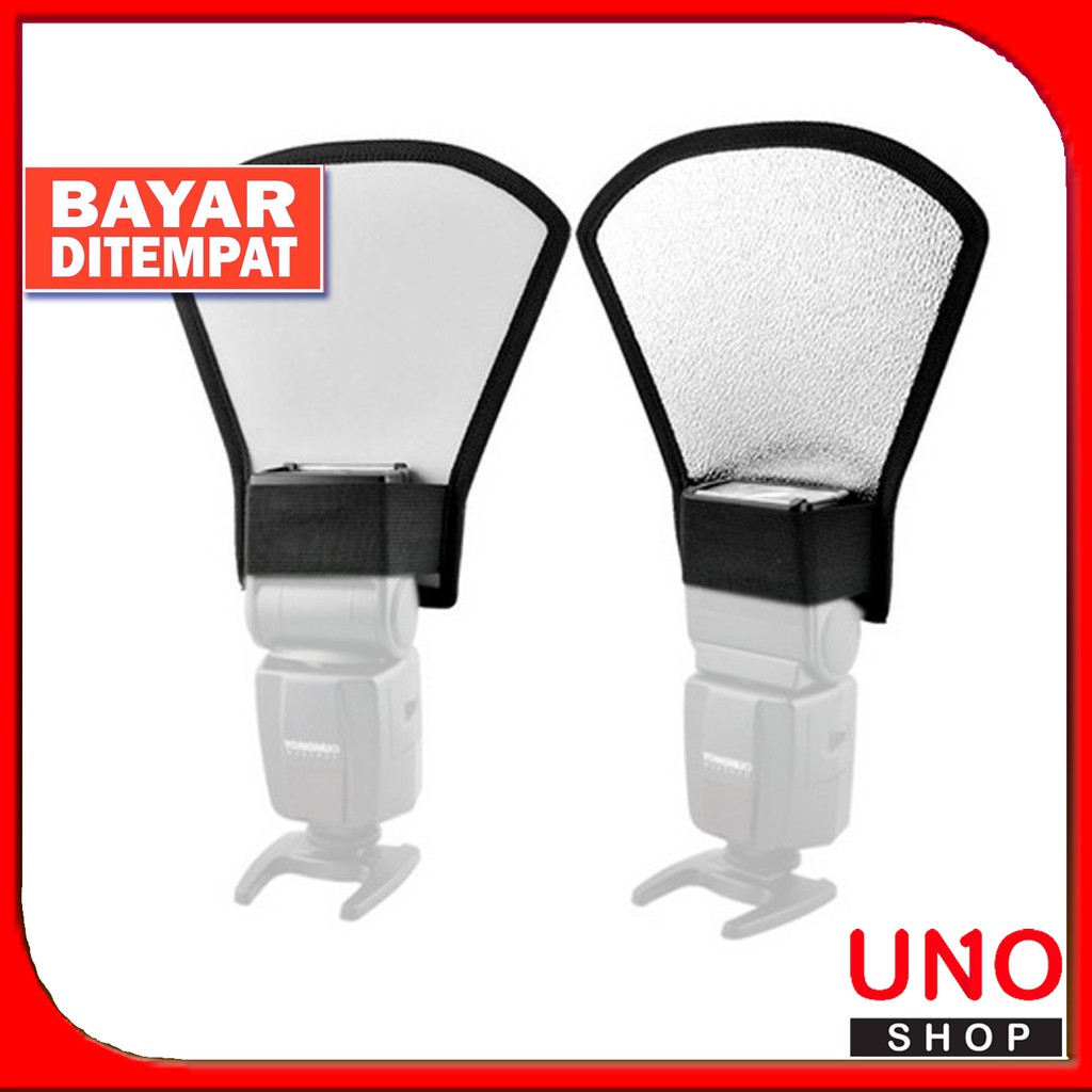 Jual 2in1 Universal External Flash Reflector & Diffuser - Silver/White ...