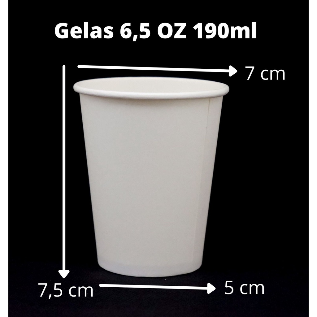 Jual Paper Cup 6,5 oz Gelas Kertas Kopi Polos/Motif Random 6,5oz @50pcs | Shopee Indonesia