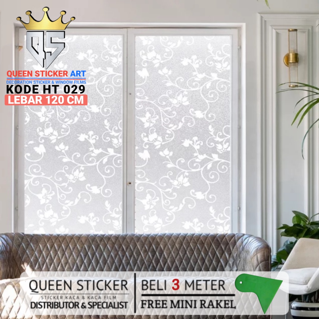 Jual STIKER KACA / STICKER KACA MOTI BATIK PUTIH LEBAR 120 CM KODE HT ...