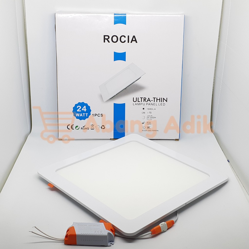 Jual Rocia inbow IB LED Panel 24w 24 watt w DownLight Segi Square Putih ...