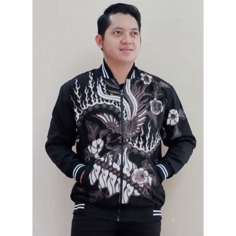 Jual JAKET BATIK PRIA DAN WANITA MODEL BOMBER | Shopee Indonesia