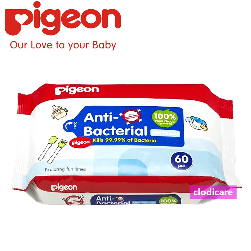 Jual Pigeon Tisu Basah Antibacterial Wet Tissue Refill 60s | Shopee ...
