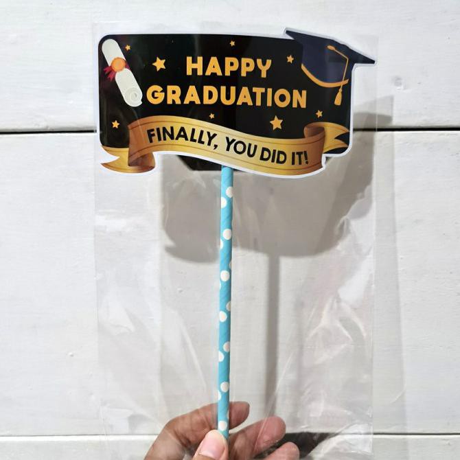 Jual Cake Topper Happy Graduation/ Hiasan Kue Wisuda | Shopee Indonesia