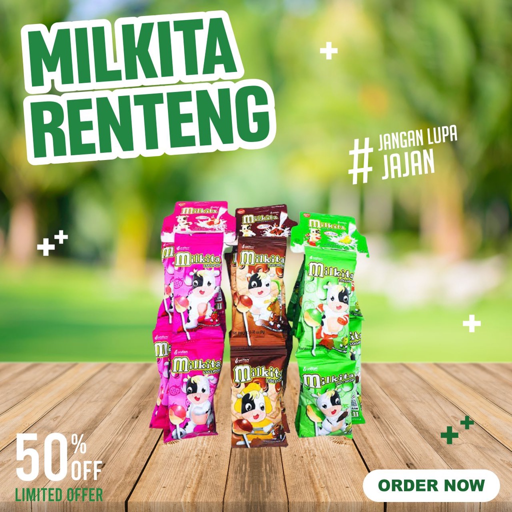 Jual MILKITA RENTENG 1 PACK 30 PCS PERMEN LOLIPOP CANDY | Shopee Indonesia