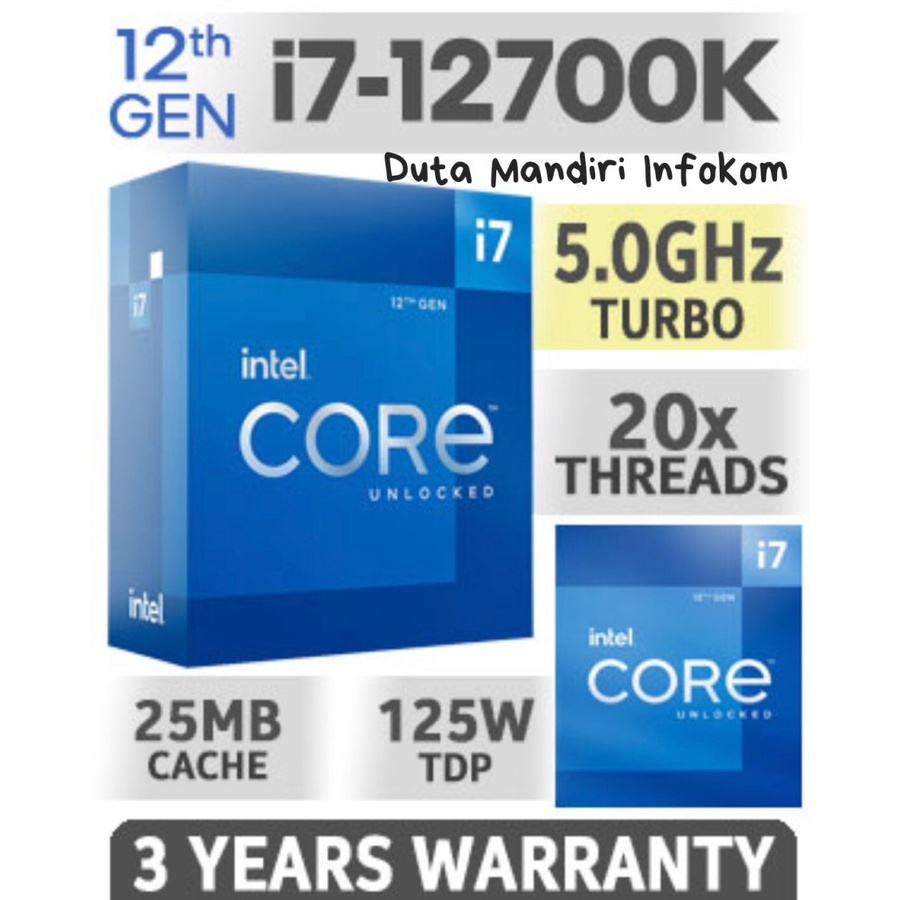Jual Processor Intel Core I7 12700K Box Alder Lake -Socket LGA 1700 3.6Ghz | Shopee Indonesia