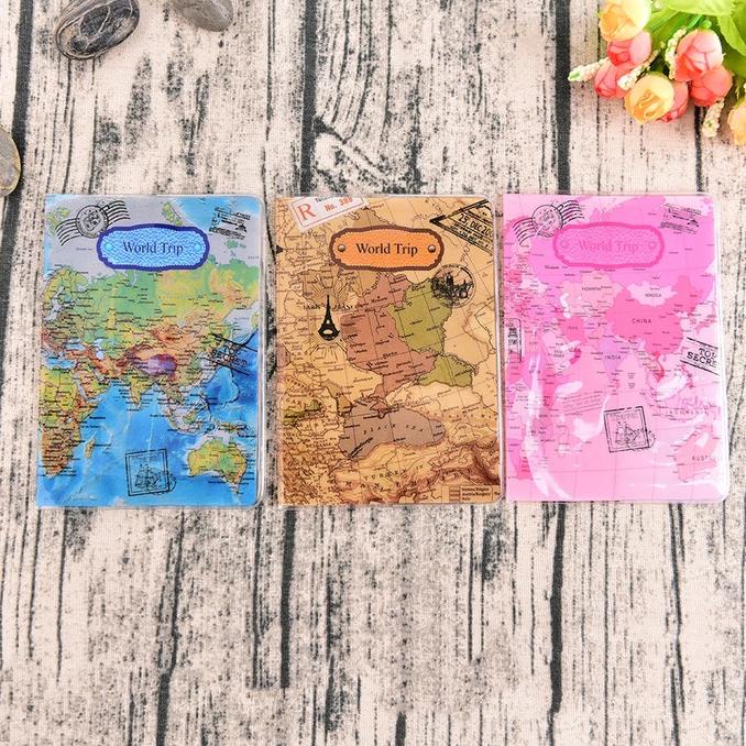 Jual Cover Sampul Passport World Trip Dompet Paspor Peta | Shopee Indonesia