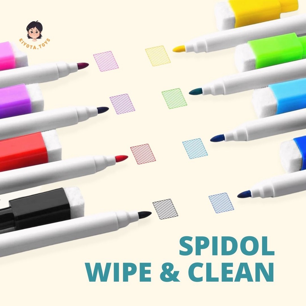 Jual Spidol wipe and clean mini white board marker | sepidol anak warna ...