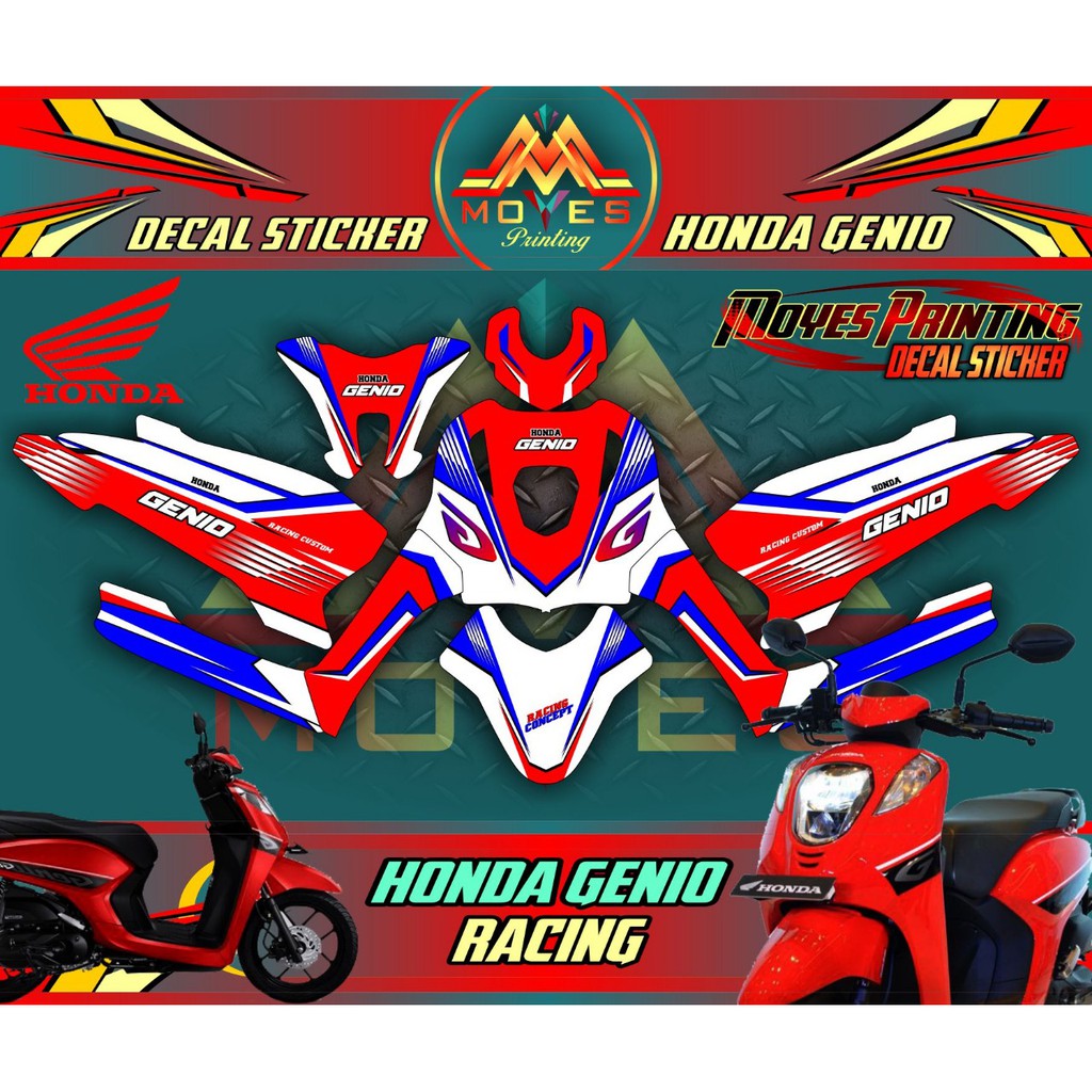 Jual dekal stiker motor genio full body decal stiker motor honda genio ...