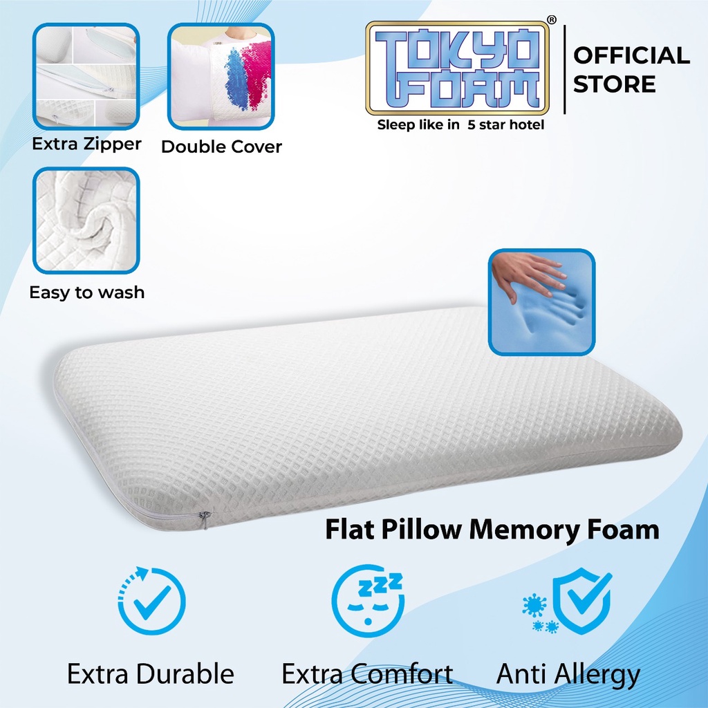 Jual Bantal Flat Pillow Memory Foam by Tokyo Foam | Shopee Indonesia
