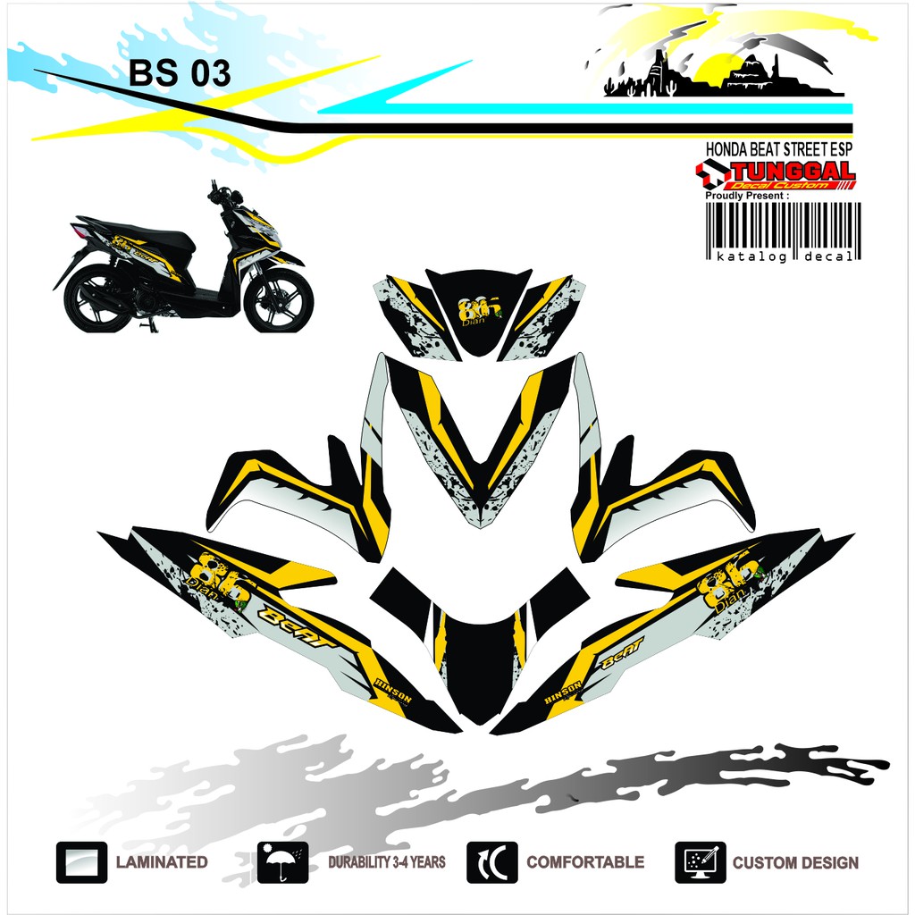 Jual STIKER DECAL BEAT STREET ESP DESAIN CUSTOM | Shopee Indonesia