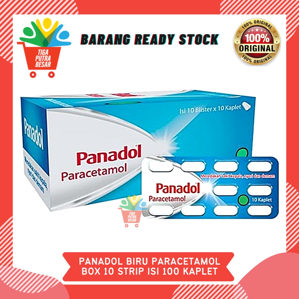 Jual PANADOL BIRU PARACETAMOL 500 MG BOX 10 STRIP ISI 100 KAPLET ...