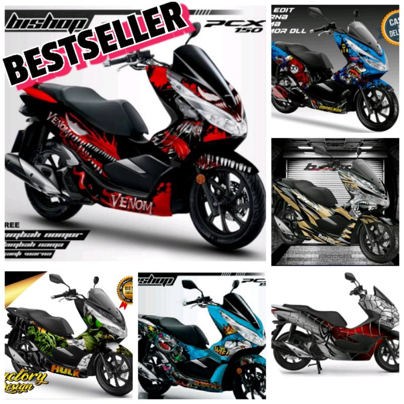 Jual Decal PCX red VNOM Variasi honda pcx warna bisa ganti kode A984 ...