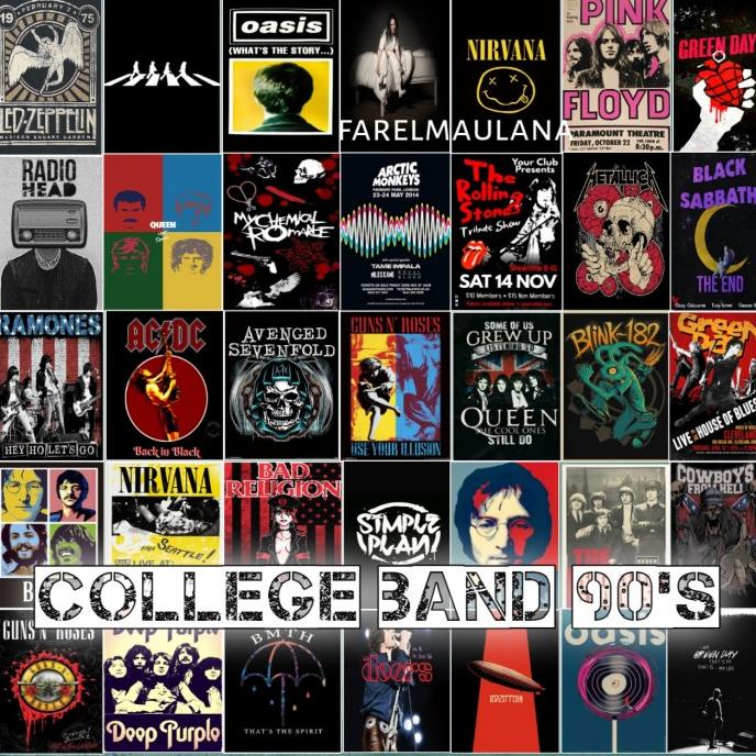 Jual poster mix band 90's / college poster band a5 / poster band a5 ...