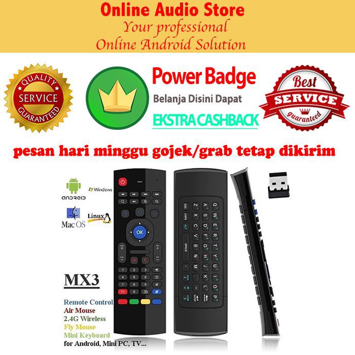 Jual Air Mouse Gyro Sensing Keyboard MX3 MXiii 2.4 Ghz with IR | Shopee ...