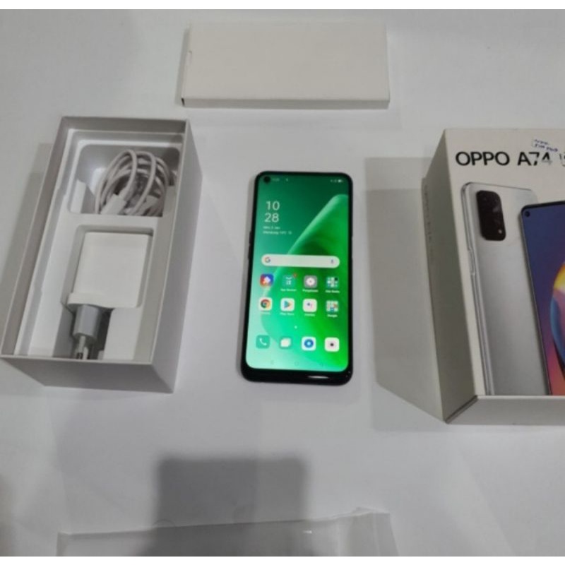 Jual Oppo A74 5G 6/128 fullset original resmi Indonesia | Shopee Indonesia