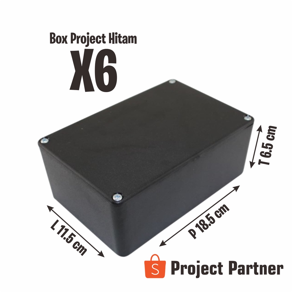 Jual Box Project Box Plastik Hitam X6 (Ukuran +-18.5 x 11.5 x 6.5 cm ...