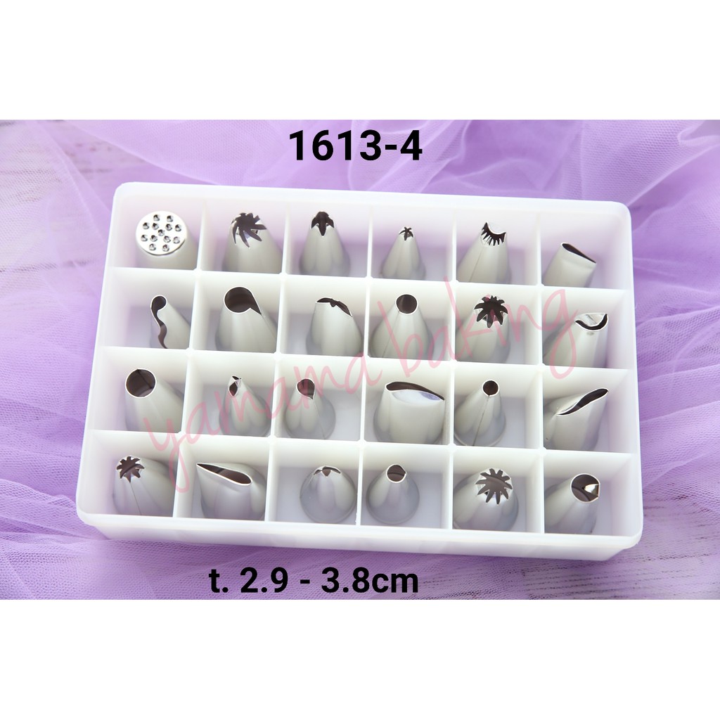 Jual 1613-4 Spuit set buttercream flower cake decoration import bonus ...