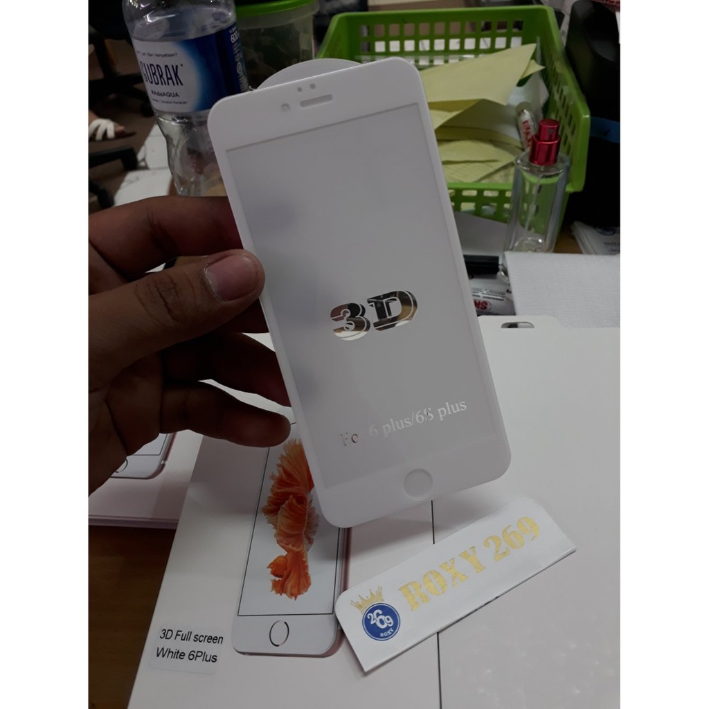 Jual promo Tempered Glass iPhone 6 PLUS 3D WHITE FULL SCREEN - ANTI GORES KACA Screen Protector ...
