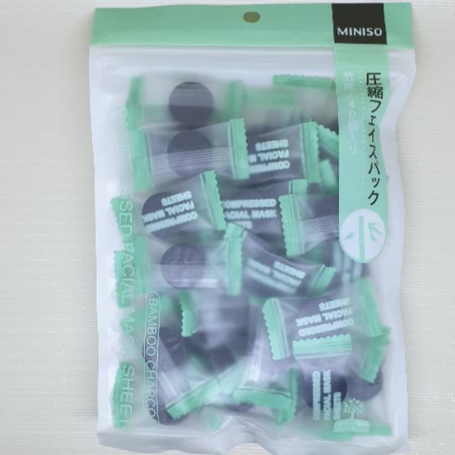 Jual MINISO Bamboo Charcoal Compressed Mask Sheet (Mask Tablet ...