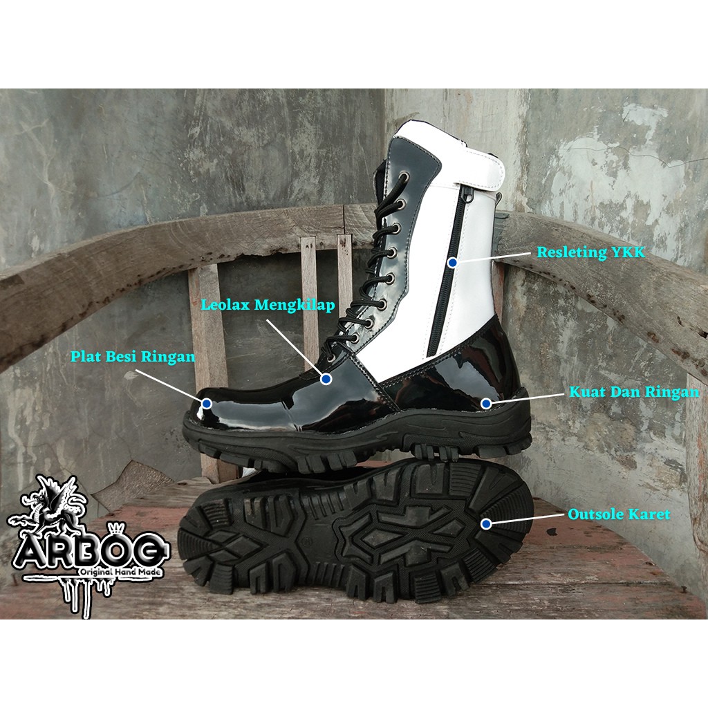 Jual SEPATU PROVOST POLISI HITAM PUTIH PKD REAL PICTURE TERMURAH ...