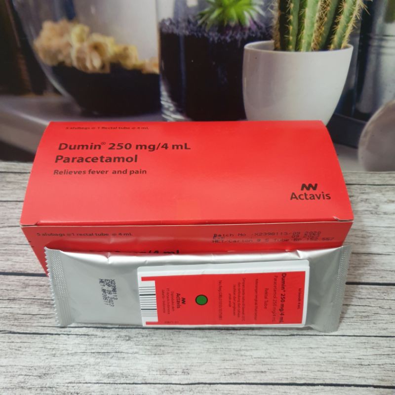 Jual Dumin 250mg/4ml Rectal Tube Per Pack - Paracetamol 250mg Rectal ...