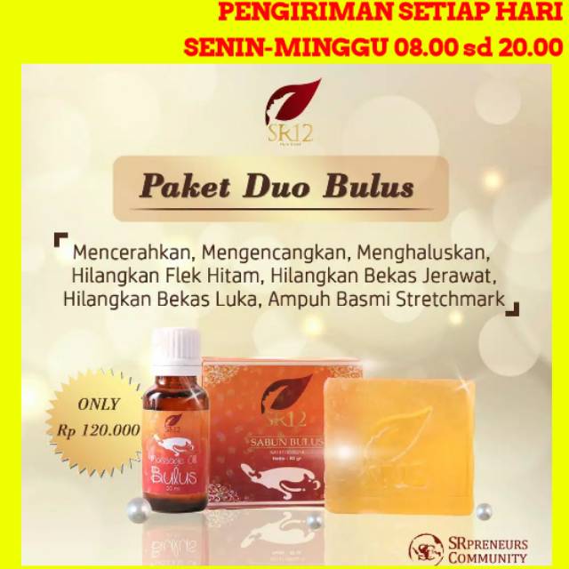 Jual PAKET SABUN BULUS DAN MINYAK BULUS SR12 utk STRECHMARK BEKAS LUKA ...