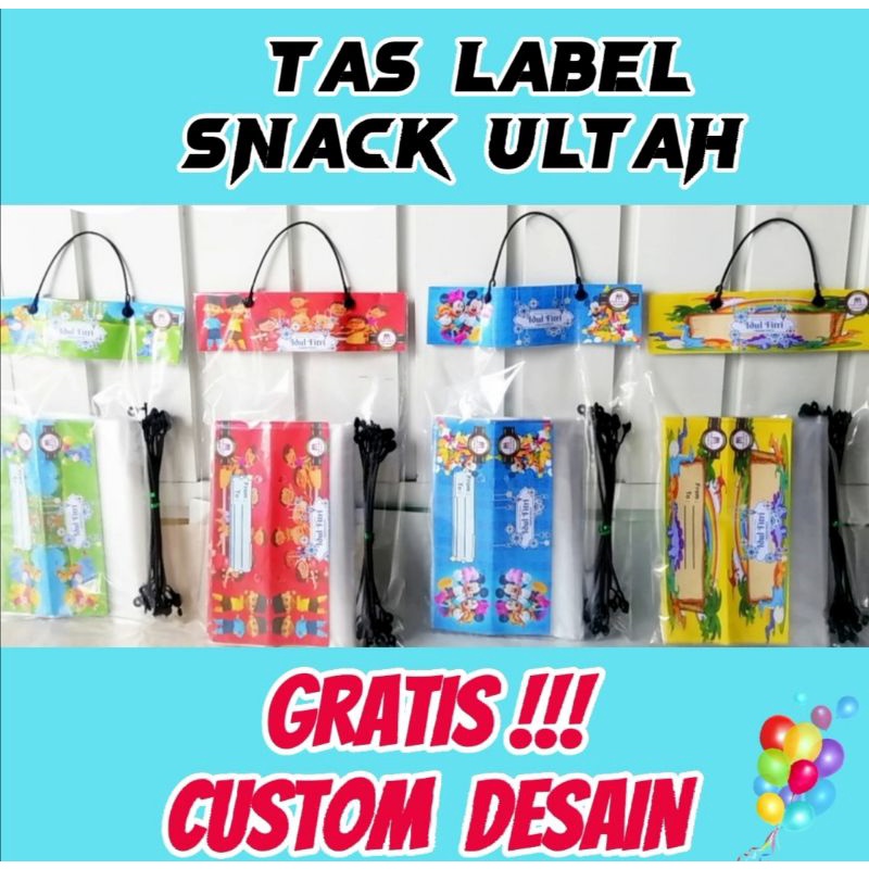 Jual (MIN. ORDER 30 PCS) TAS LABEL SNACK ULTAH / LABEL PARCEL JAJAN ...