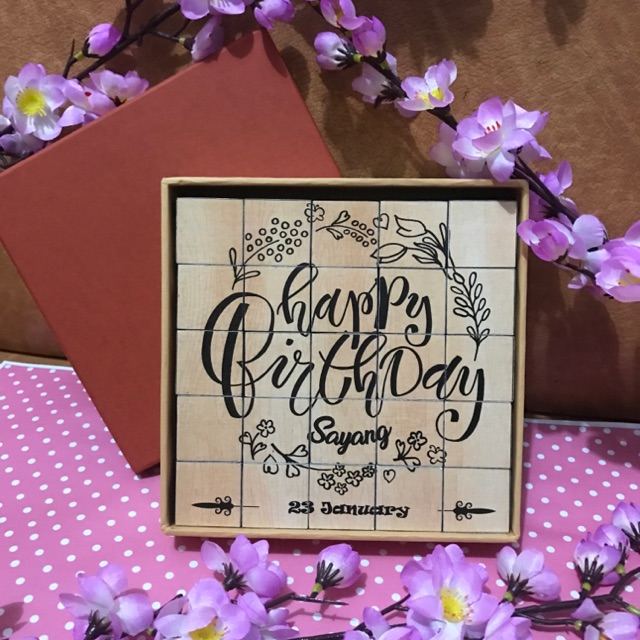 Jual hsnya kayu balok kubus foto 3d photo puzzle hadiah kado unik ...