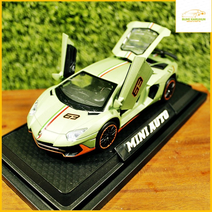 Jual Lamborghini Aventador Miniatur Diecast mobil lambo lp780 hijau 1: ...