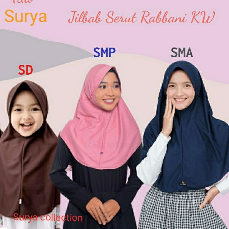 Jual RABBANI kw./jilbab sekolah jilbab serut/ SD SMP SMA | Shopee Indonesia